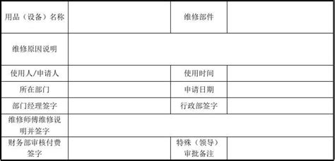 办公用品设备维修申请表 word文档在线阅读与下载 无忧文档