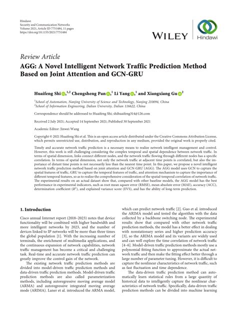 Pdf Agg A Novel Intelligent Network Traffic Prediction Method Based