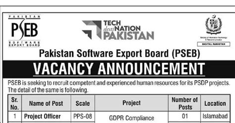 Pakistan Software Export Board Pseb Jobs July 2023 Jobzsearcher