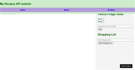 Recipesapi Codesandbox