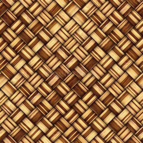 Basket Weave Seamless Texture Wooden Striped Pattern Wicker Rattan 3d Illustration Stock