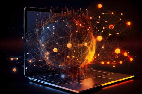 Premium Ai Image Big Data Technology Background Using A Laptop Against The Background Of