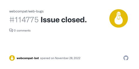 Issue Closed · Issue 114775 · Webcompatweb Bugs · Github