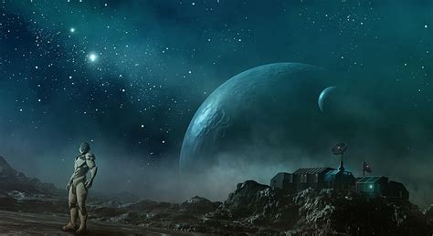 Hd Wallpaper Future World Full Moon Space Astronomy Night Sky