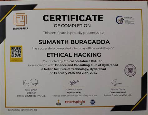 completed ethical hacking workshop sumanth buragadda posted on the
