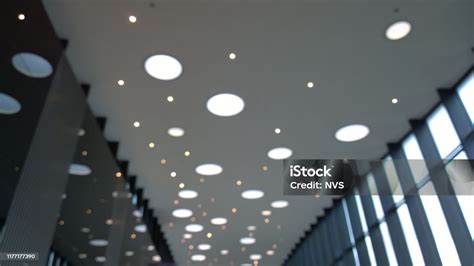 현대적인 하이테크 스타일의 빛나는 점과 원과 흐린 어두운 회색 배경 지오메트리와 곡선의 아름다움 둥근 조명과 오리지널 프리미엄