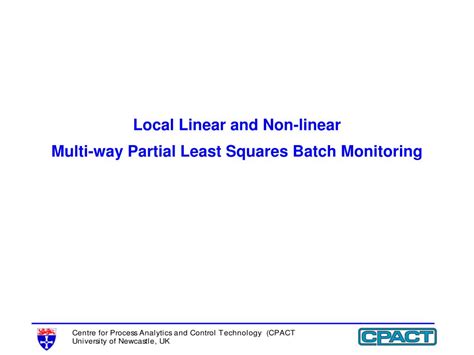 Ppt The Application Of Partial Least Squares To Non Linear Systems In