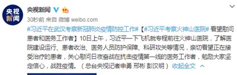 习近平考察火神山医院 看望慰问患者和医务工作者新冠肺炎新浪新闻