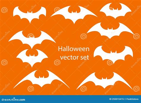 Vector Set Of Different Halloween Bats Halloween Flying Bats Vampire