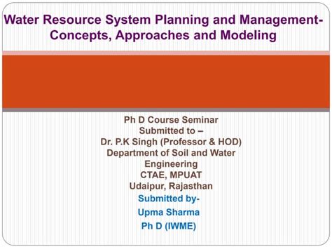 Water Resource Planning And Management Models Pptx