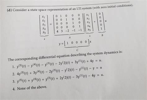 D ﻿consider A State Space Representation Of An Lti