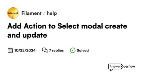 add action to select modal create and update filament