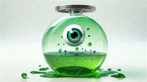 premium photo green liquid bottle with eyeball inside generative ai