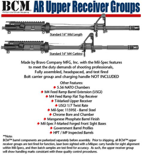 Bcm 16 Mid Length Upper Receiver Groups Ar15 Com