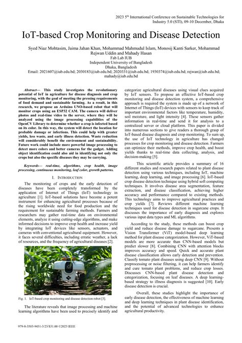 pdf iot based crop monitoring and disease detection
