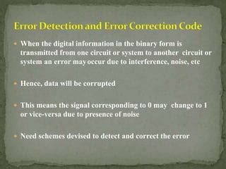Error Detection And Correction Codes PPT