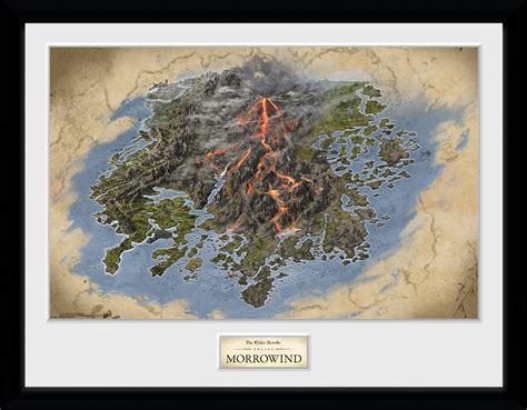 Koop Elder Scrolls Online Morrowind Map Framed Collector Print 30x40cm