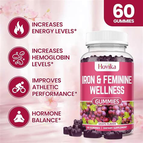 Iron And Hormone Balance For Women Gummies 25mg Iron Supplement Anemia