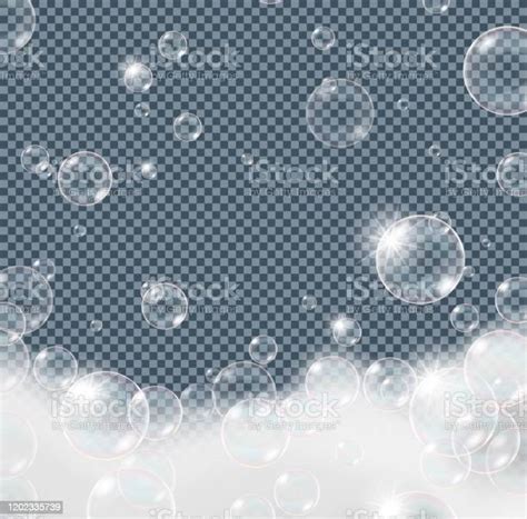 투명 한 배경에 격리 된 비누 거품 거품 사실적인 벡터 일러스트레이션 비누 거품에 대한 스톡 벡터 아트 및 기타 이미지 비누