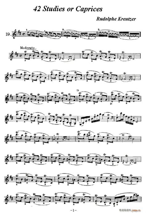 未知 42首练习曲或隨想曲之19简谱 未知 简谱大全