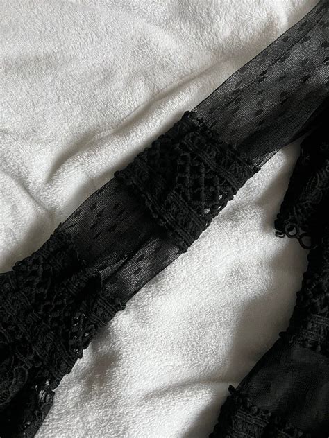 Korean Chic Black Lace Trim Dress On Carousell