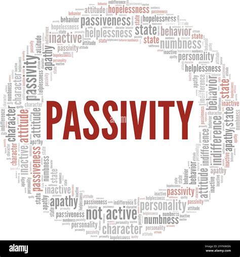 Passivity Word Cloud Conceptual Design Isolated On White Background
