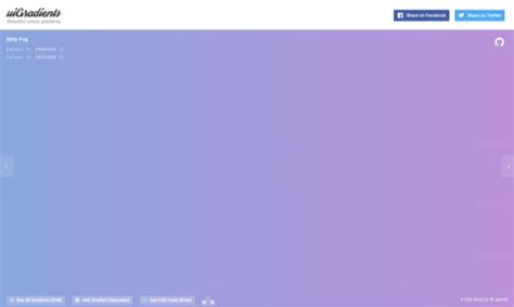 UIgradients 美丽的UI渐变色分享站 并可转成CSS代码 技术文章 jiaocheng bubufx