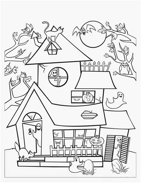 Haunted House Printable Coloring Pages