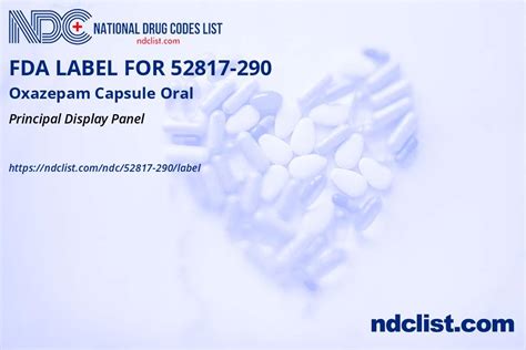 Oxazepam Capsule Fda Label Ndc 52817 290