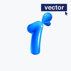 Percentage Sign Logo Made Of Blue Clear Water Vector Image