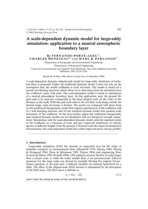 pdf a scale dependent dynamic model for large eddy simulation