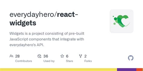 Github Everydayhero React Widgets Widgets Is A Project Consisting Of Pre Built Javascript