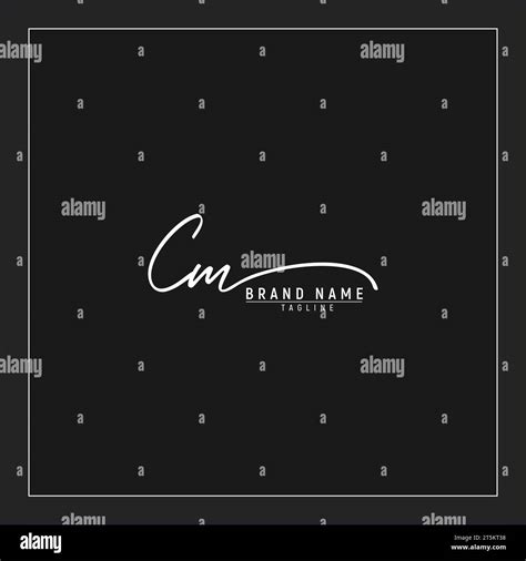 Luxury Initial Cm Logo Initials Signature Handwriting Monogram Isolated