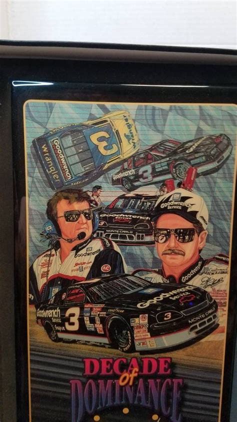 Vintage Jebco Dale Earnhardt Sr Wood Wall Clock Decade Of Dominance
