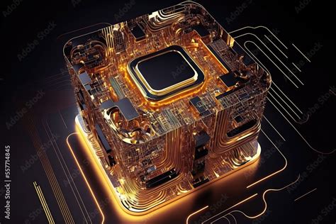 Abstract Quantum Computing Circuit With Futuristic Design Created With