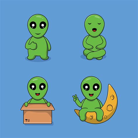 Vector Design Of Cute Aliens Characters 17118250 Vector Art At Vecteezy
