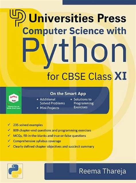 Amazonfr Computer Science With Python For Cbse Class Xi Thareja Reema Livres