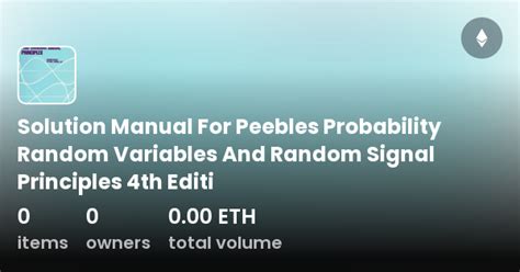 Solution Manual For Peebles Probability Random Variables And Random