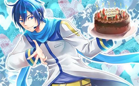 Download Wallpapers Kaito Birthday Cake Artwork Manga Happy