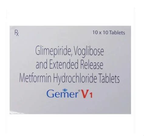 Gemer V Tablet Er 100 Tablets In A Box Treatment Type 2 Diabetes
