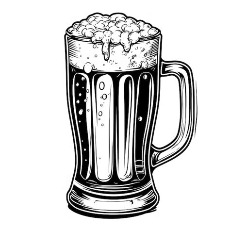 Premium Ai Image Beer Glass Line Art