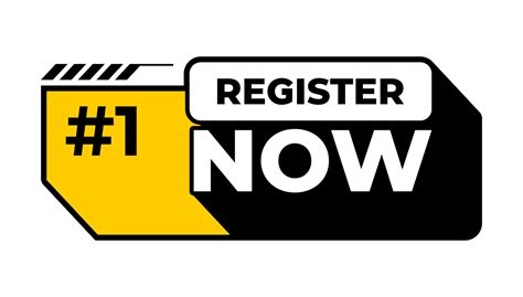 Register Now Sci Fi With Long Shadow Modern Design Template For Sign Icon Logo Button Web