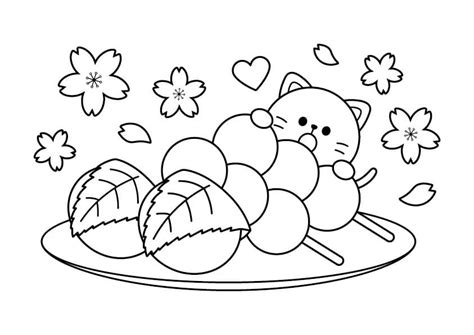 和菓子の無料イラスト 印刷可能ぬりえ無料ダウンロード