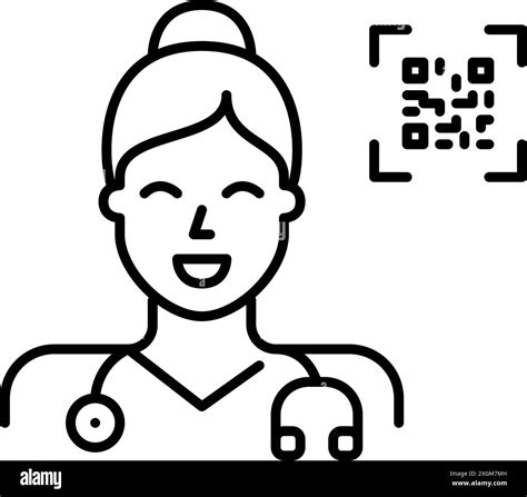 General Practitioner Female Doctor With Stethoscope And Qr Code Telemedicine Appointment And