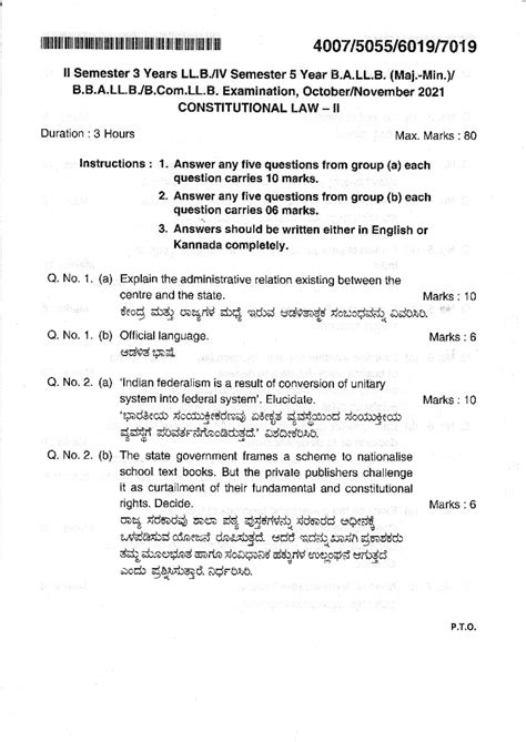 Constitution Law Ii All Question Papers Of 2nd 3 Year Llb Studocu