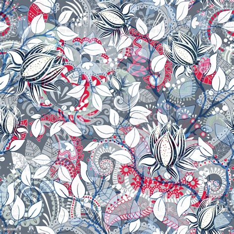 Colorful Seamless Paisley Pattern Decorative Indian Ornament Floral