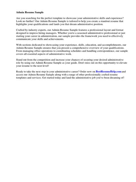 Admin Resume Sample Pdf Résumé Microsoft Excel Admin Resume Sample Pdf Résumé Microsoft Excel