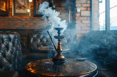 Premium Photo Hookah On Table In Bar With Smoke