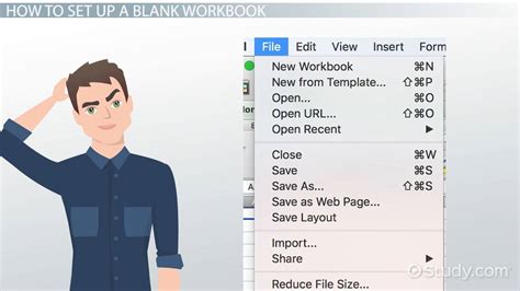 Creating Workbooks In Excel Blank Workbooks And Templates Lesson Study Com