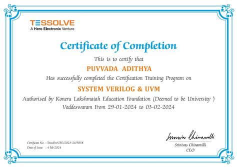 Adithya Puvvada On Linkedin Systemverilog Uvm Certification